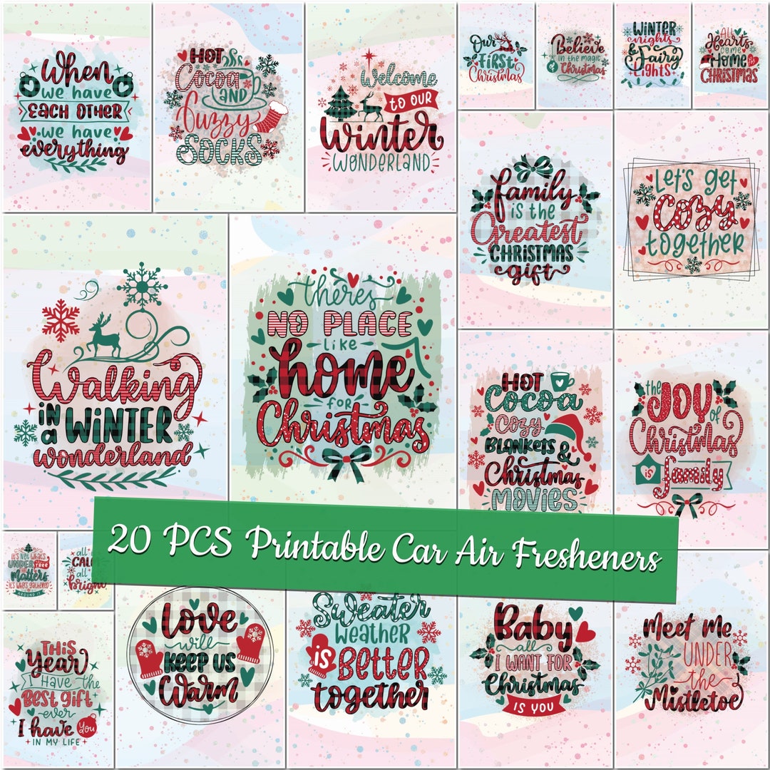 Christmas Car Air Freshener Bundle Christmas Sublimation Designs Funny ...