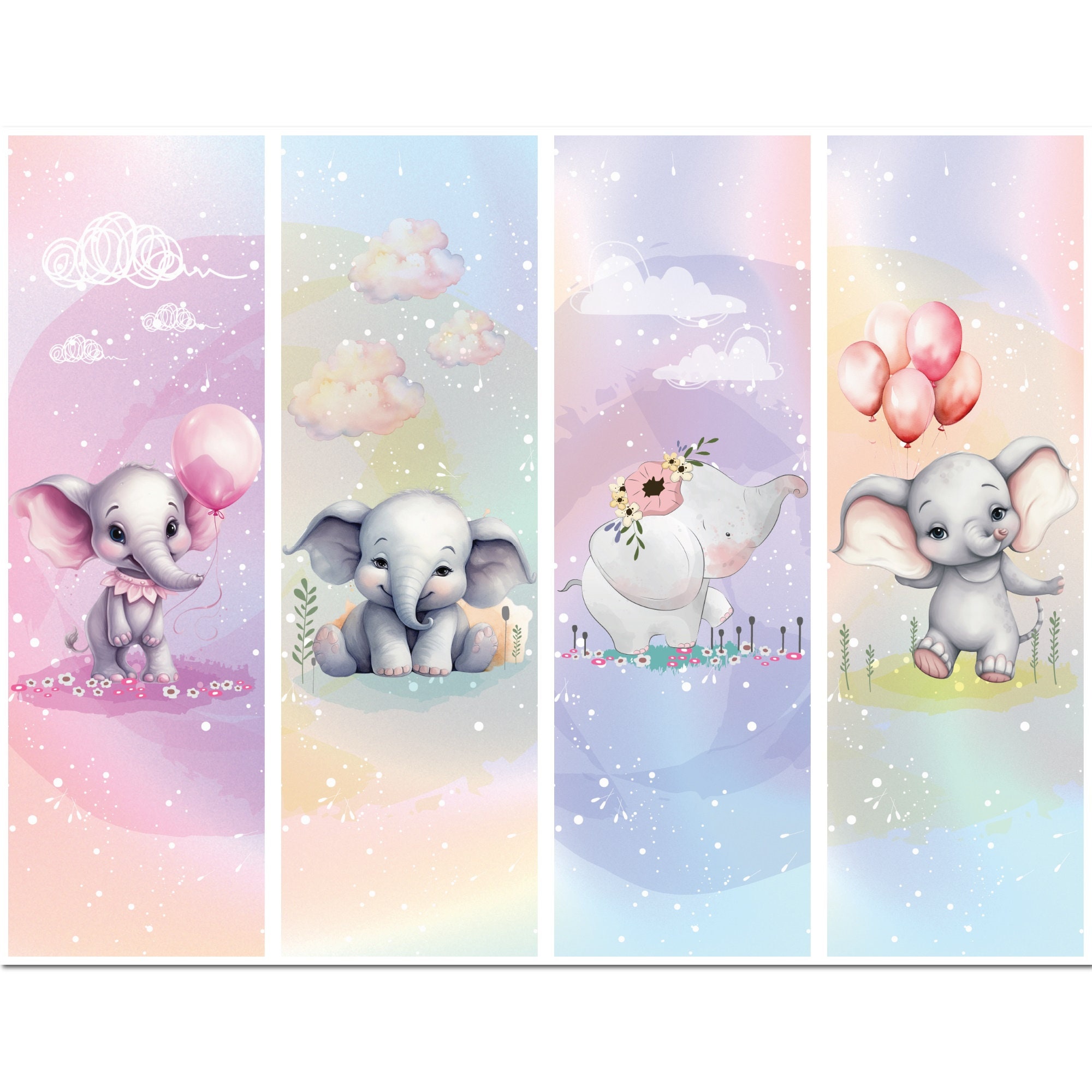 Printable Cute Animal Bookmark Templates for Children Digital Chibi ...