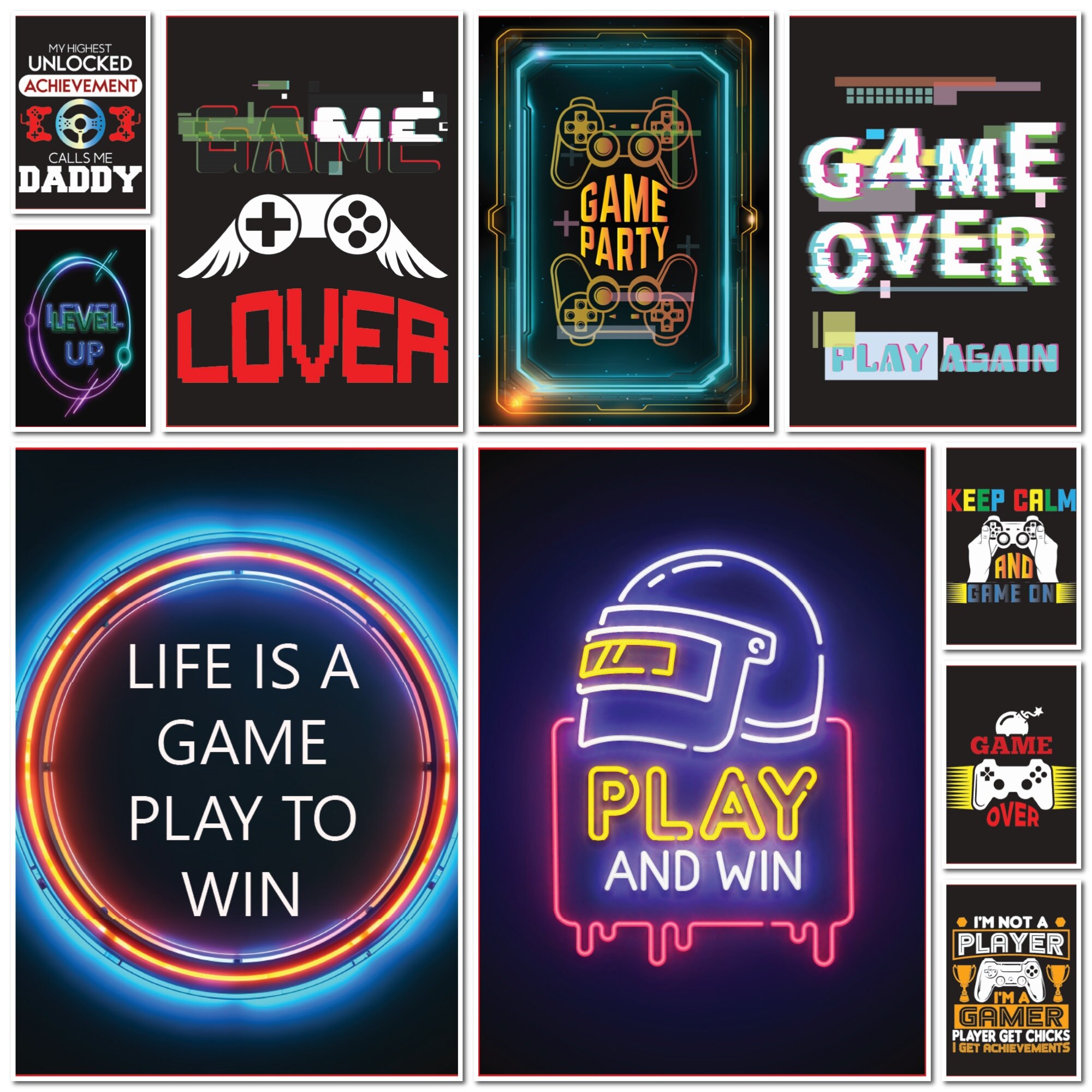 40 Pcs Printable Gaming Car Air Freshener Templates Cool Gamer Air ...