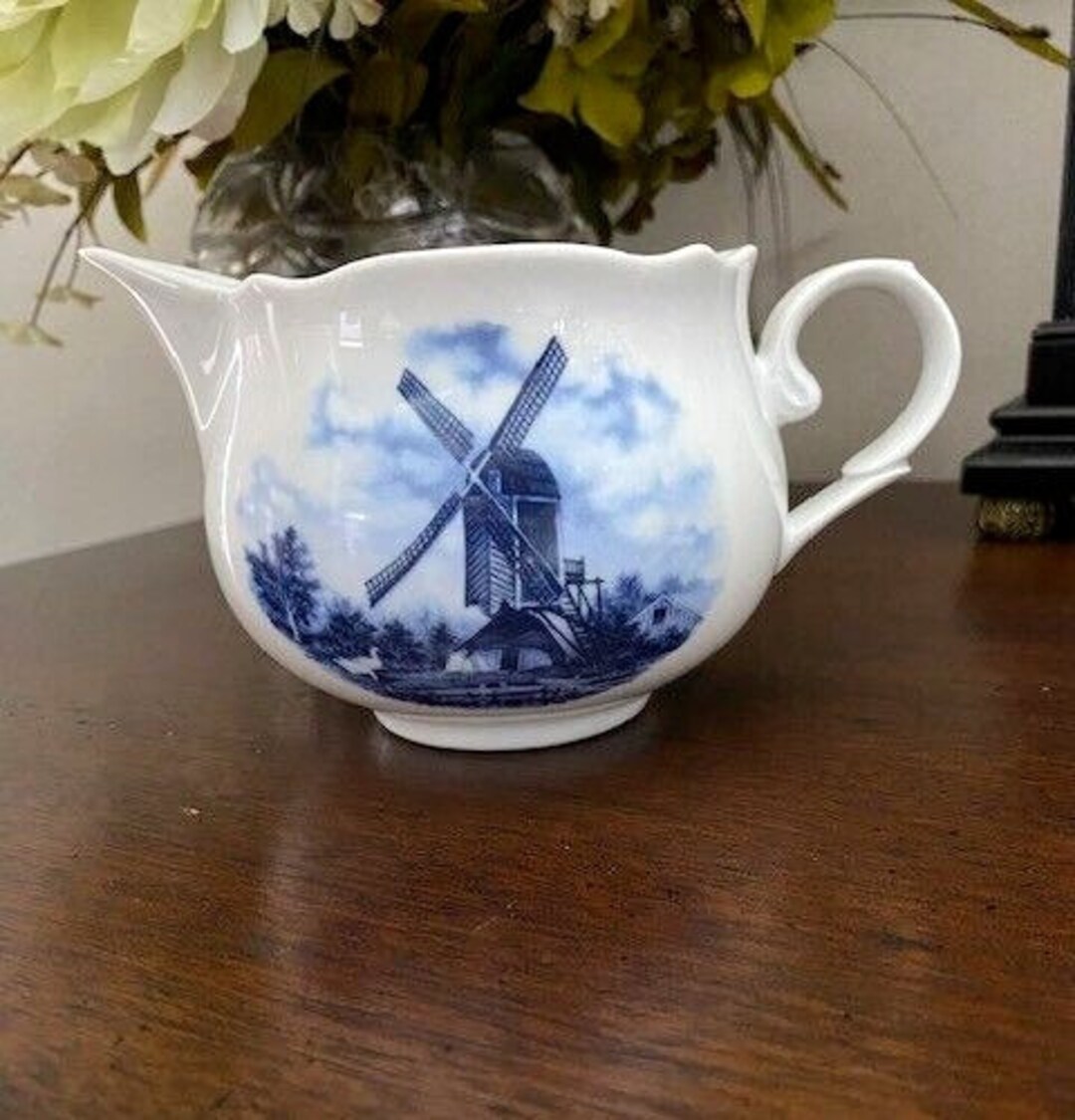 Blue Delft 14oz Pitcher or Creamer Made in Holland Good Condition Hand ...