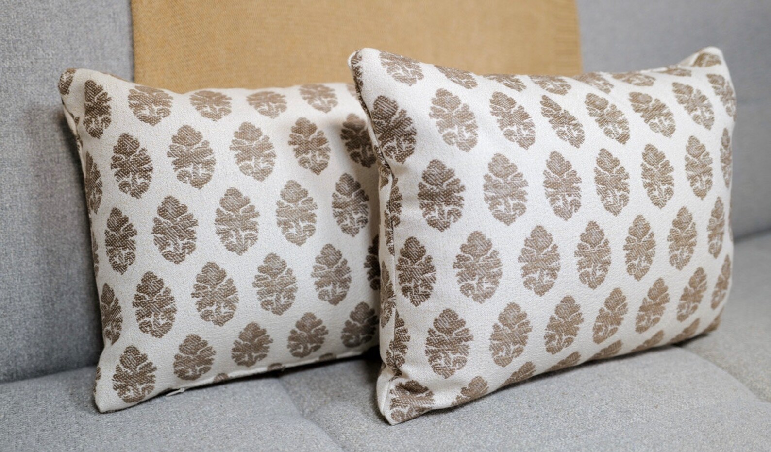Jasper Indian Garden Paisley Brown Pillow Selfpiped/indoor Outdoor - Etsy