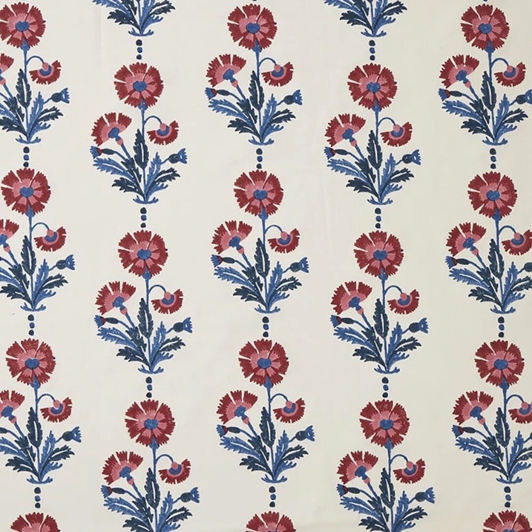 Molly Mahon Block Print Pillow Cover Schumacher Dianthus - Etsy