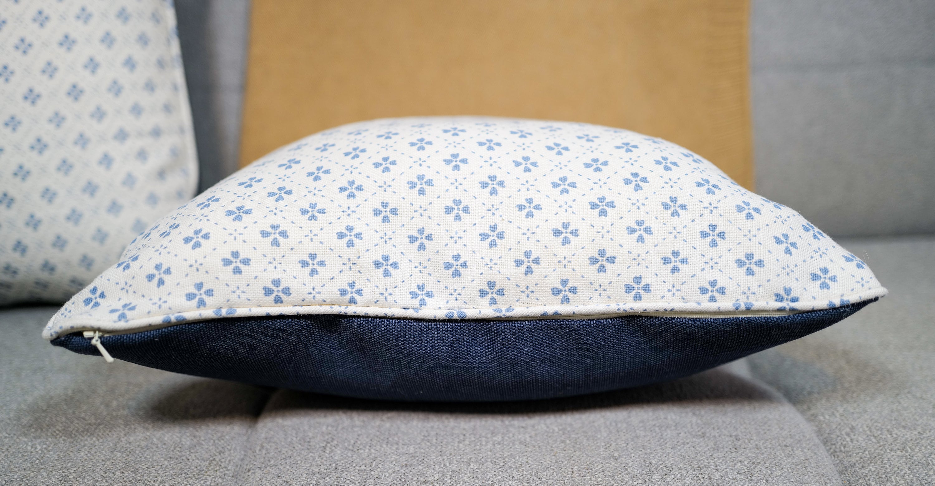 PAIR Anna Spiro Textiles Self Piped High End Pillow Navy Reverse - Etsy