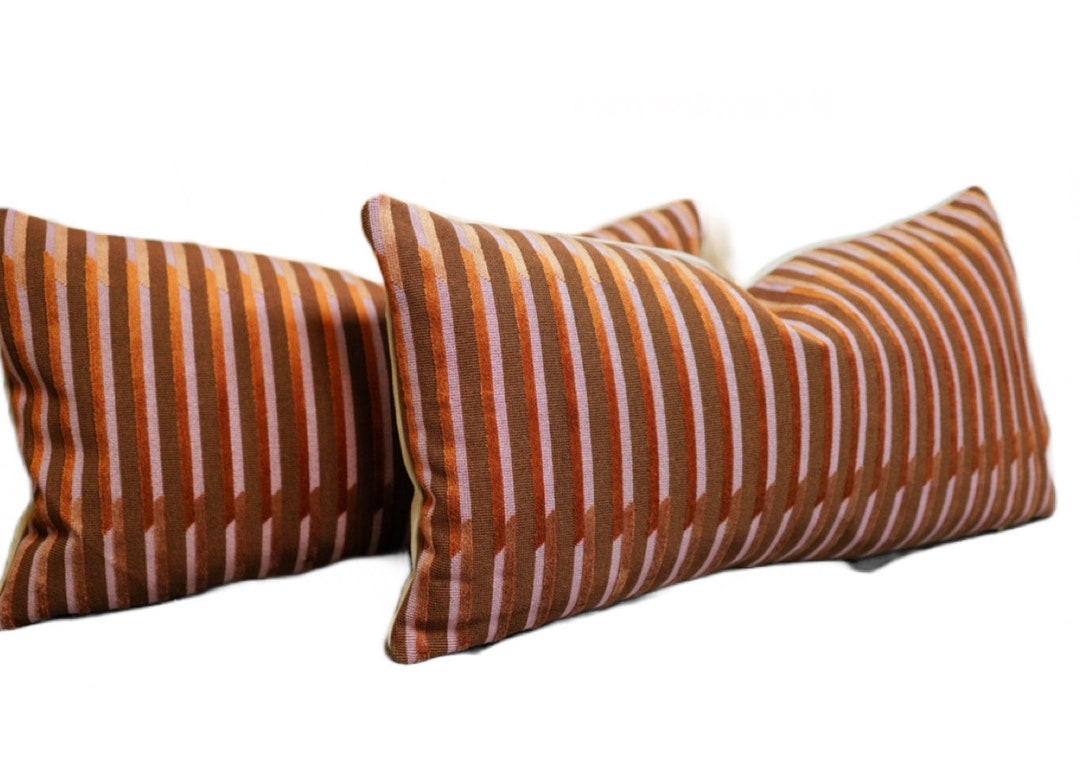Pair Pierre Frey Velvet Lines Pillow Covers 12x26””designer - Etsy