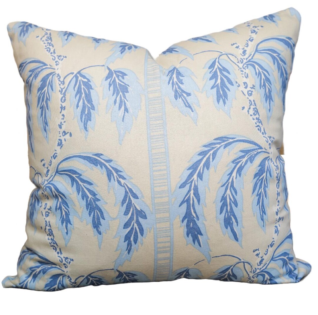Sister Parish Palms Fabric Cornwall Blue Pillow Cover Designer - Etsy
