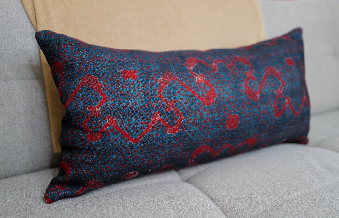 Cloudband Handmade Dark Blue/red Pillow Cover - Etsy