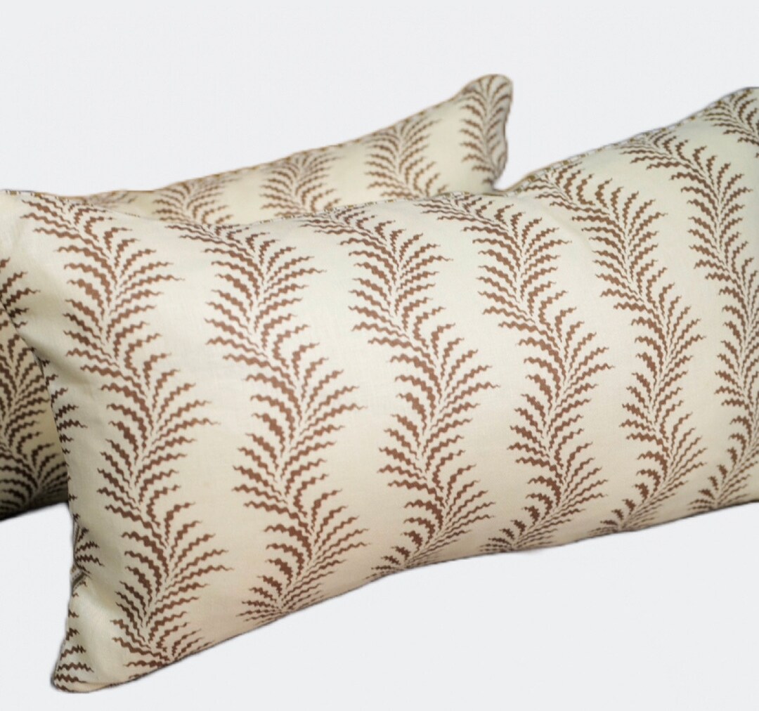 Single Soane Scrolling Fern/zakfox Stripe 14x25 Pillow Designer W ...