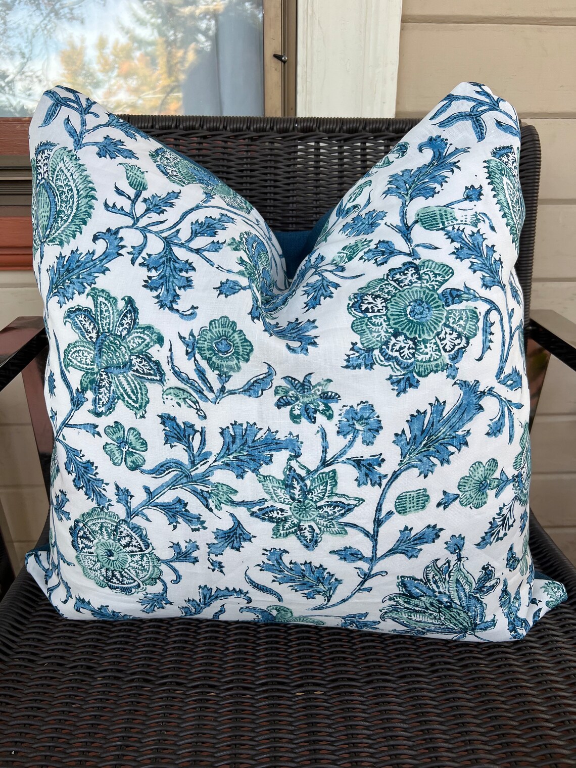 Lisa Fine Textiles Zahra Peacock Blue Pillow Cover Designer - Etsy