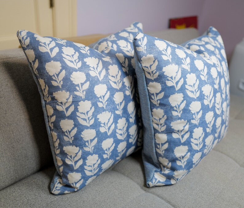 PAIR Anna Spiro Textiles/malabar High End Pillow Navy Reverse - Etsy