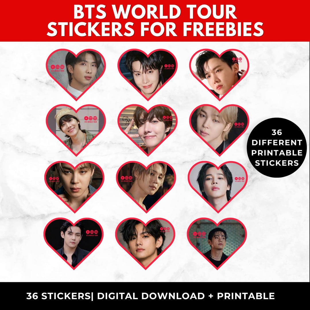 BTS Fan Stickers Printable | Kpop Sticker Sheet | Army Freebies | Army ...