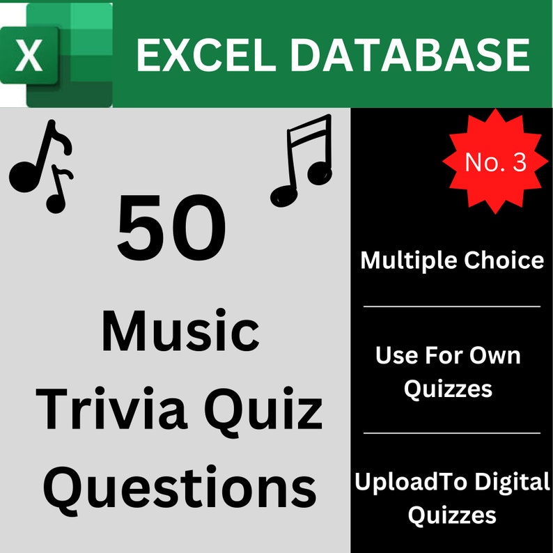 50 Music Trivia Quiz Questions Number 3, Multiple Choice Questions and ...