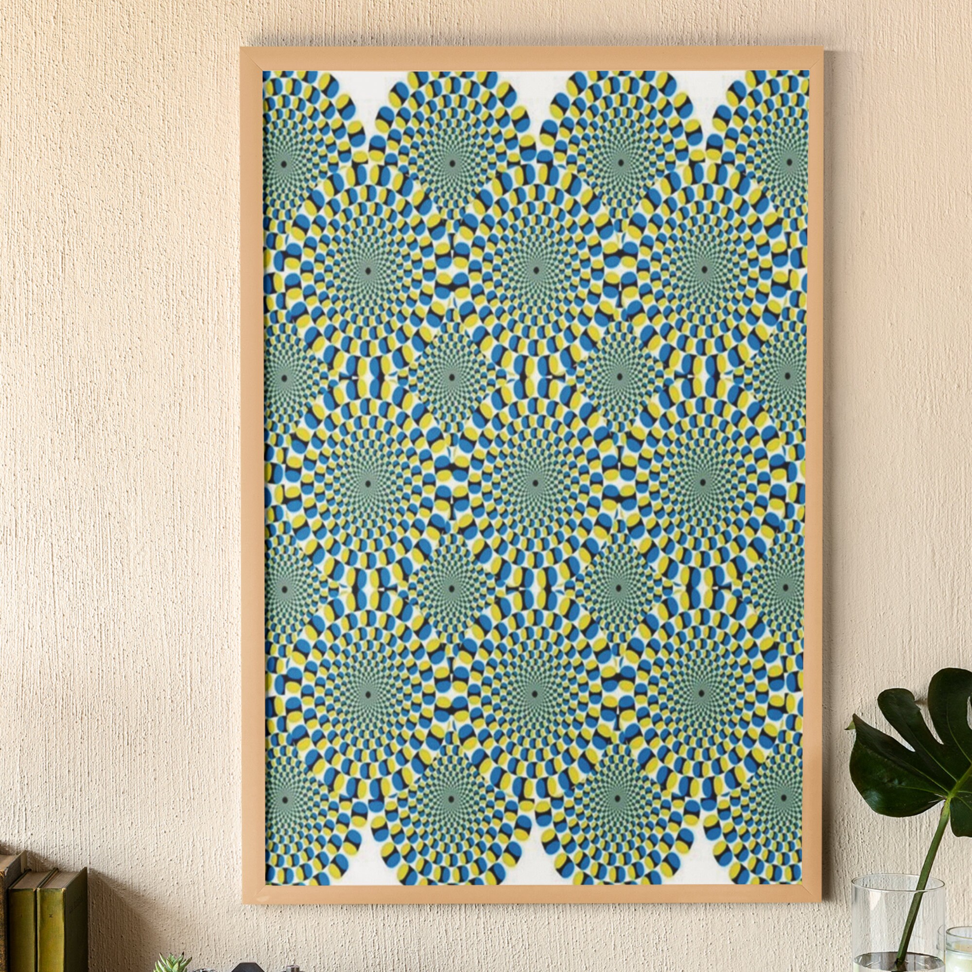 Optical Illusion Wall Art Print, Spinning Discs Illusion Home Decor ...