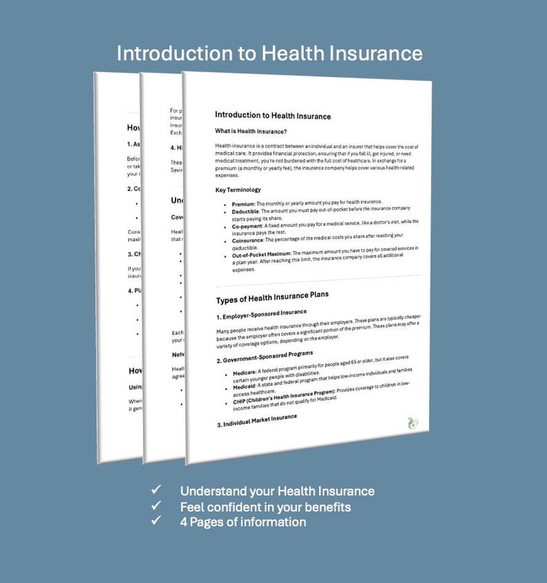 Introduction to Health Insurance - Etsy
