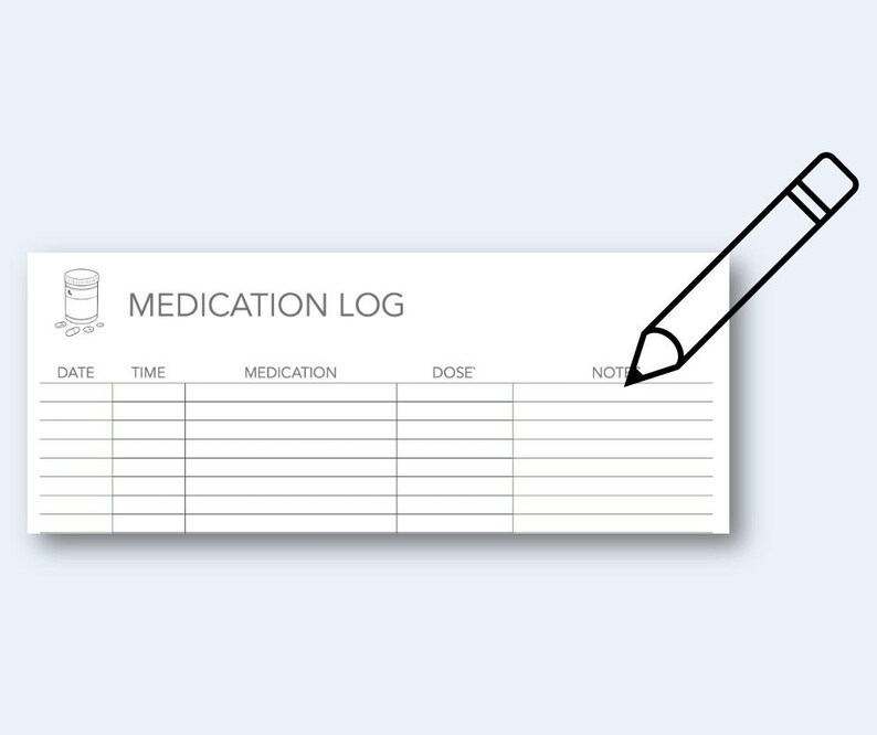 Medication Log Printable. Great for Medical Record Binders and Doctor's ...
