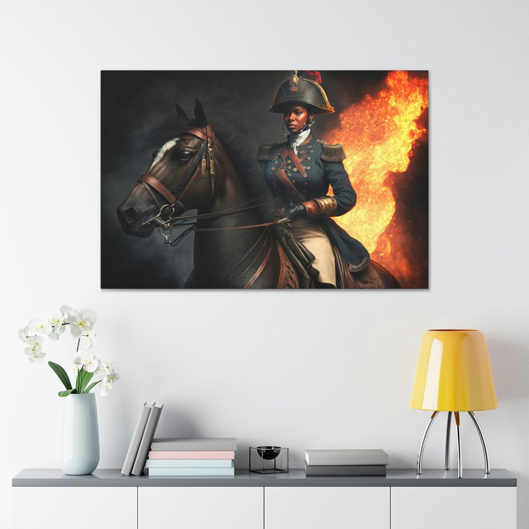 Lieutenant Sanite Belair Haiti History AI Art Canvas - Etsy