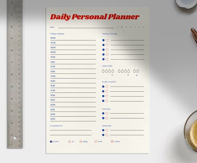 Minimalist Aesthetic Daily Personal Planner, Instant Download as PDF ...
