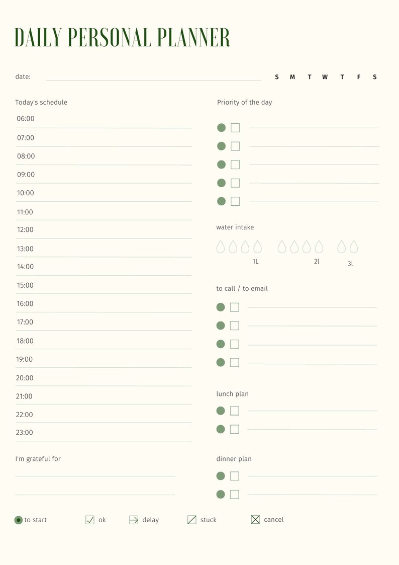 Minimalist Aesthetic Daily Personal Planner, Instant Download as PDF ...