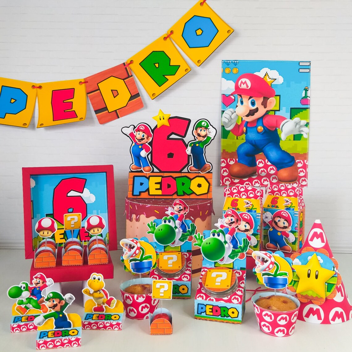 Mario Party - Favors Boxes Personalized, Party Supplies Tags Digital ...