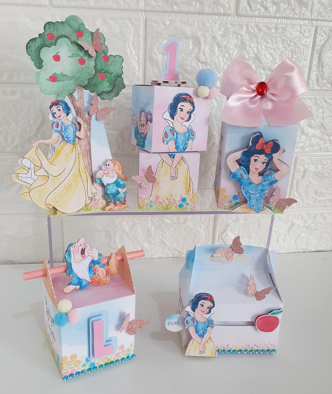 Snow White Favors Boxes Personalized, Party Supplies Tags Digital, Cake ...