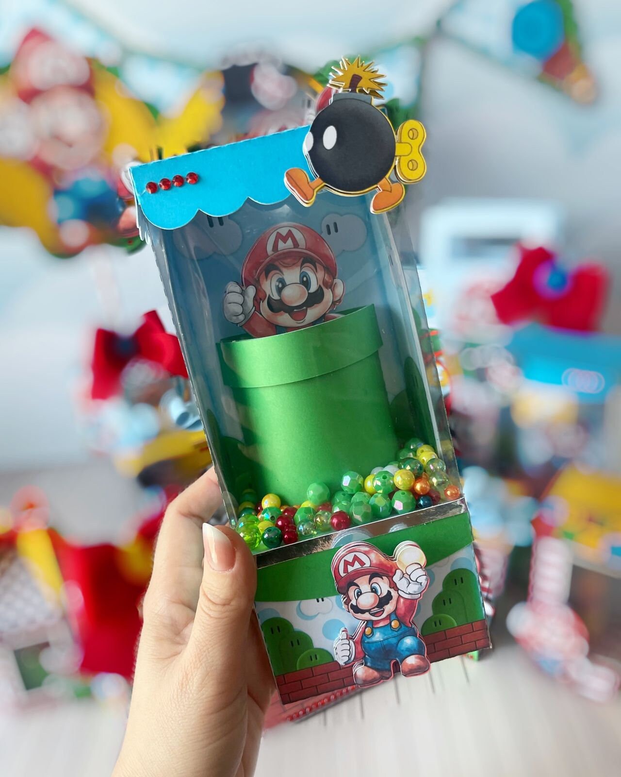 Mario Party- Favors Boxes Personalized, Party Supplies Tags Digital ...
