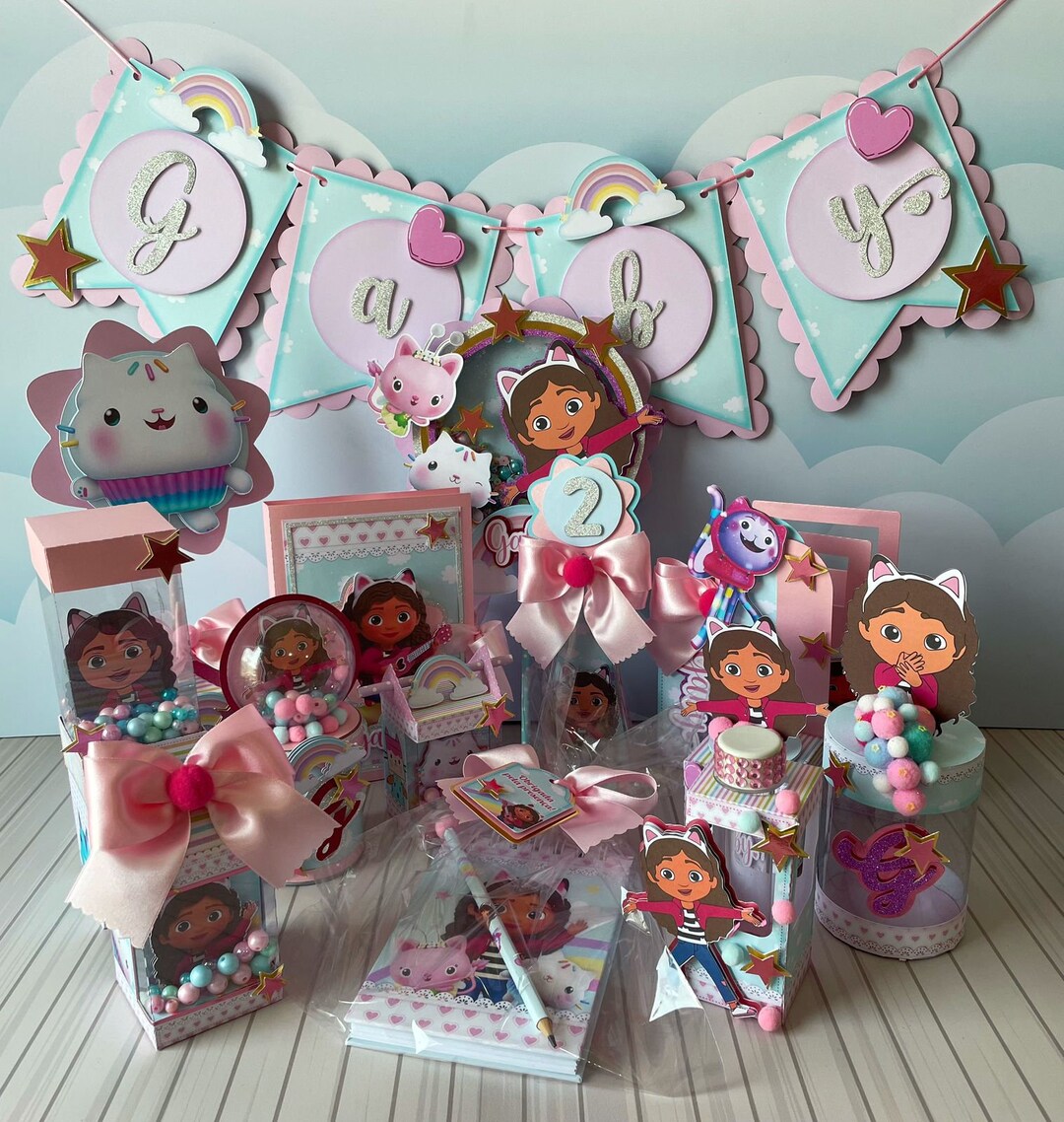 Gaaby's Dollhouse - Favors Boxes Personalized, Party Supplies Tags ...