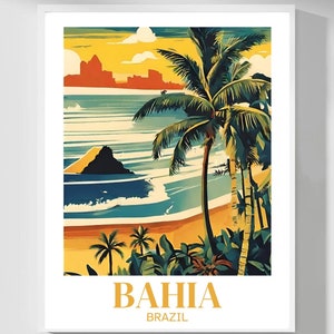 Vintage Bahia Brazil Poster, Brazil Wall Art Print, Brazil Home Decor ...