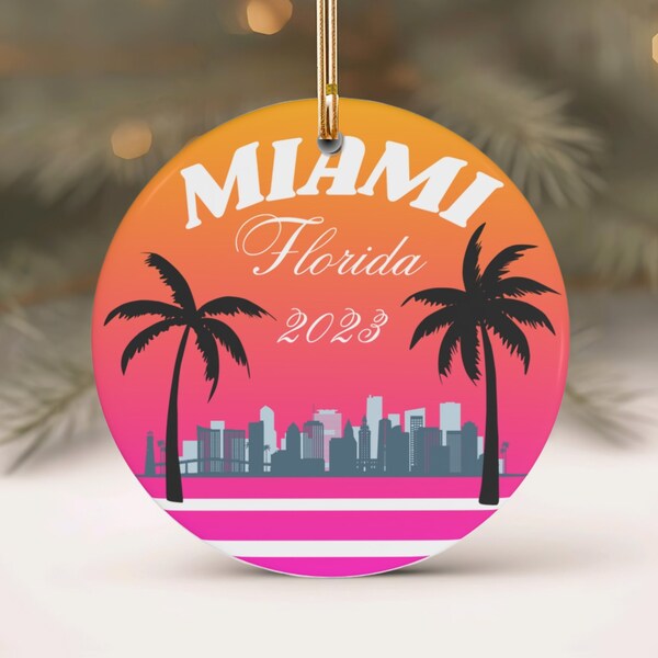 Miami Skyline Ornament - Etsy