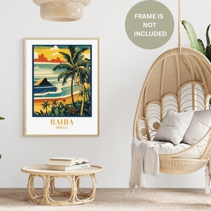 Vintage Bahia Brazil Poster, Brazil Wall Art Print, Brazil Home Decor ...