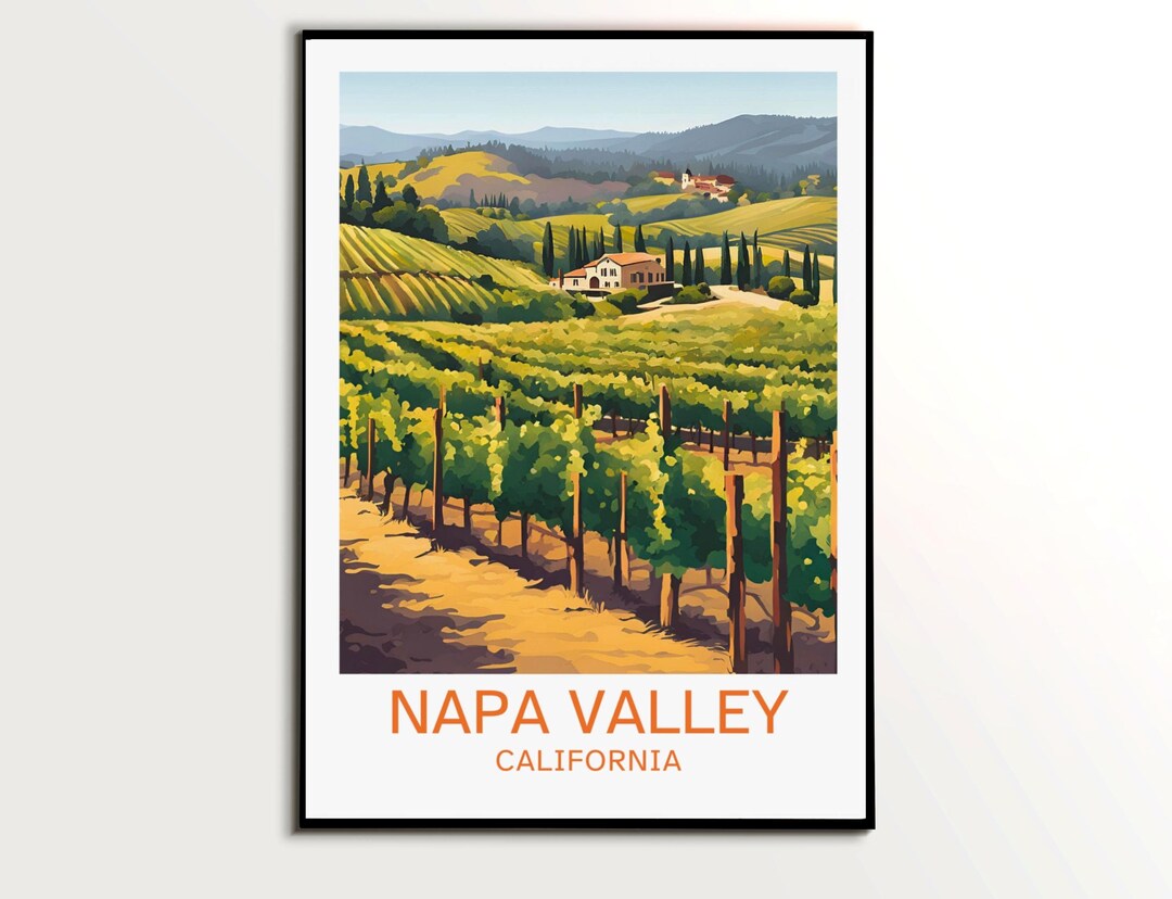 Napa Valley California Wall Art, Napa Valley Poster Print, Vineyard ...