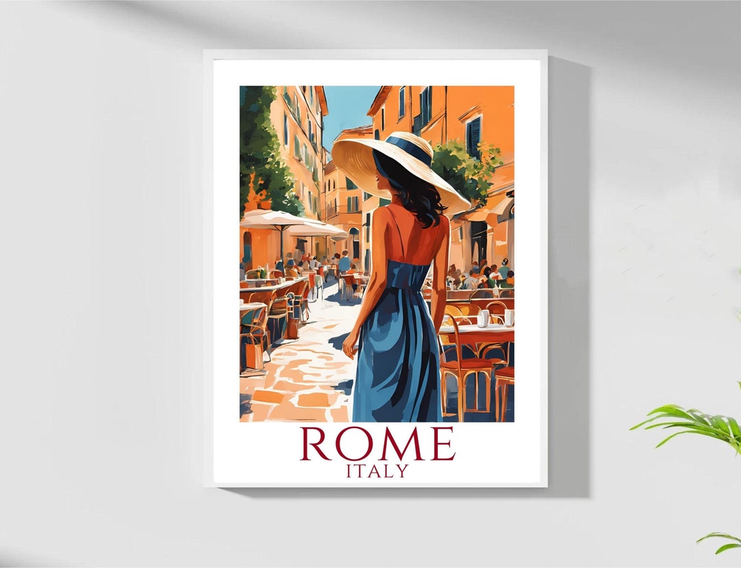 Rome Italy Wall Art, Rome Poster, Rome Streetscape Artwork, Italy ...
