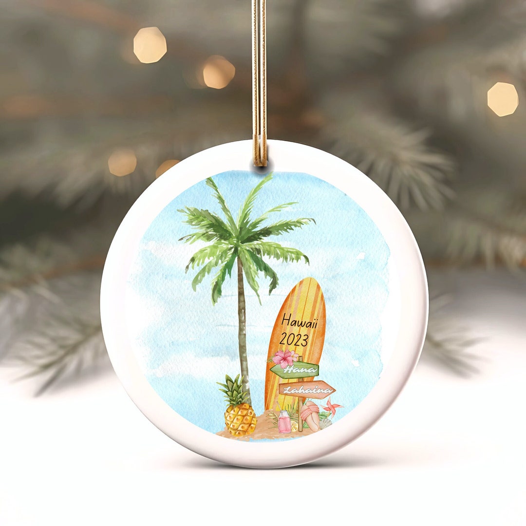 Hawaii Christmas Ornament, Custom Ornament, Maui Travel, Hawaii ...