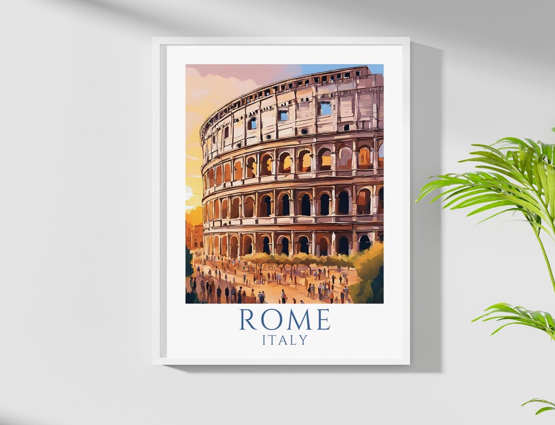 Rome Italy Poster Print, Colosseum Wall Art, Italian Home Decor, Travel ...