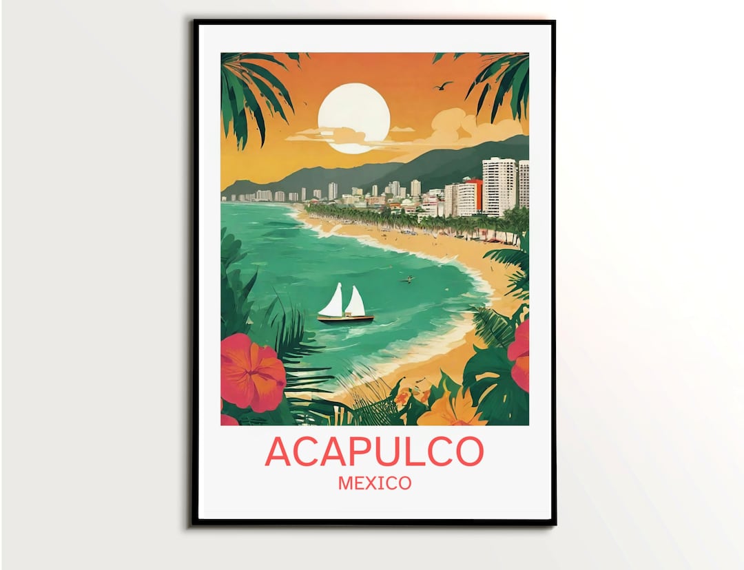 Acapulco Mexico Poster, Acapulco Wall Art Print, Mexico Travel Gift ...