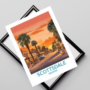 Scottsdale Arizonaposter, Arizona Wall Art Print, Old Town Scottsdale ...