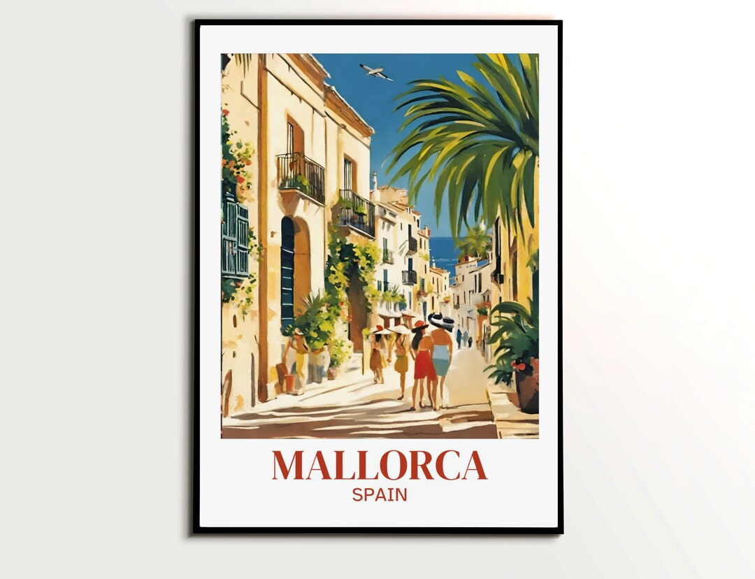 Vintage Mallorca Spain Poster, Spain Wall Art Print, Mallorca Travel ...