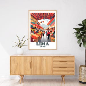 Lima Peru Print, Peruvian Culture Poster, Vibrant Street Market, Home ...