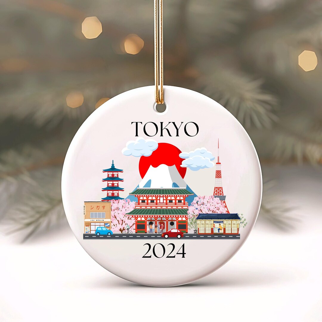Tokyo Christmas Ornament, Custom Ornament, Tokyo Japan Landmarks, Japan ...