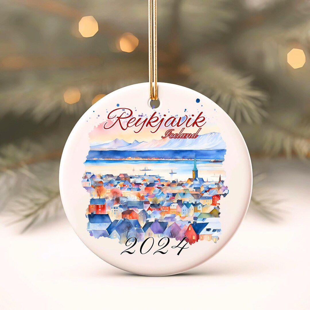 Custom Reykjavik Ornament, Iceland Watercolor, Reykjavik Travel ...