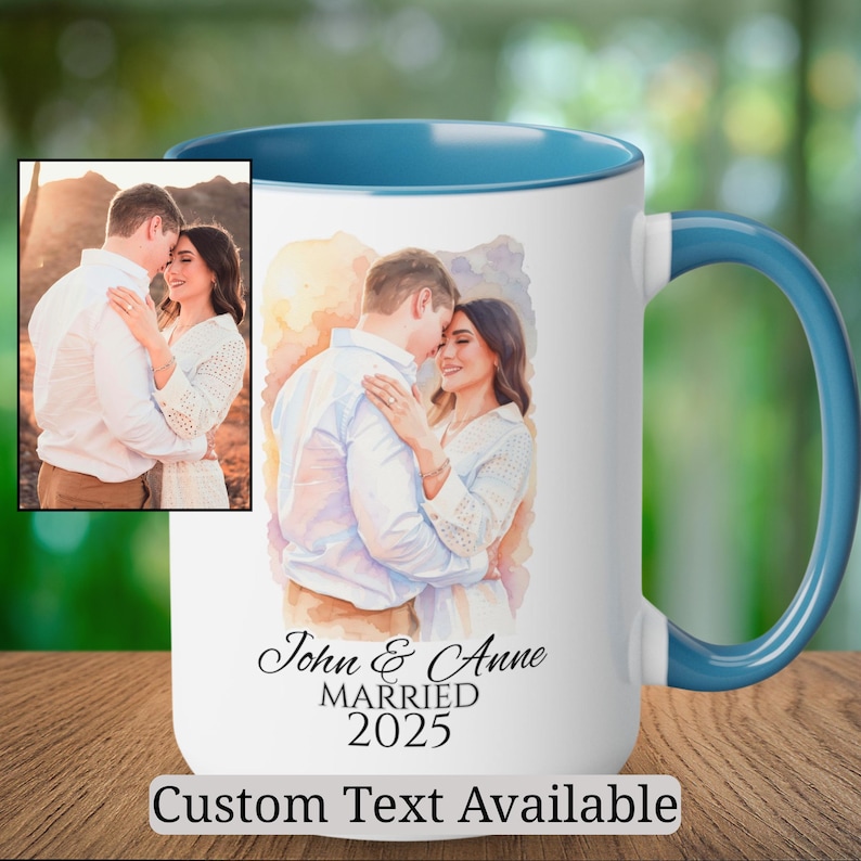 Custom Watercolor Portrait Mug, Personalized Photo Gift, Sentimental ...