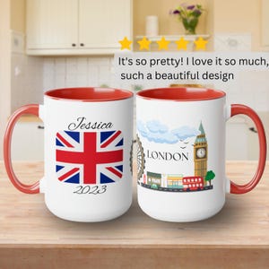 London Mug, Custom London Mug, Personalized England Travel Gift, London ...