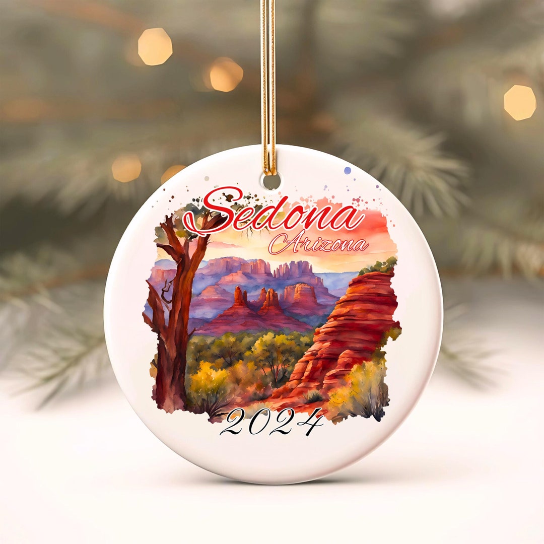 Custom Arizona Ornament, Sedona Personalized Ornament, Watercolor ...