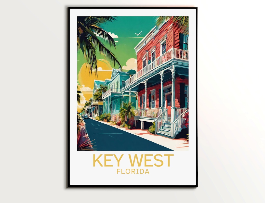Key West Florida Poster, Vivid Key West Wall Art, Trendy Poster ...