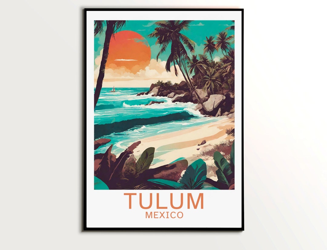 Tulum Mexico Poster, Mexico Wall Art Print, Trendy Poster, Vivid Tulum ...