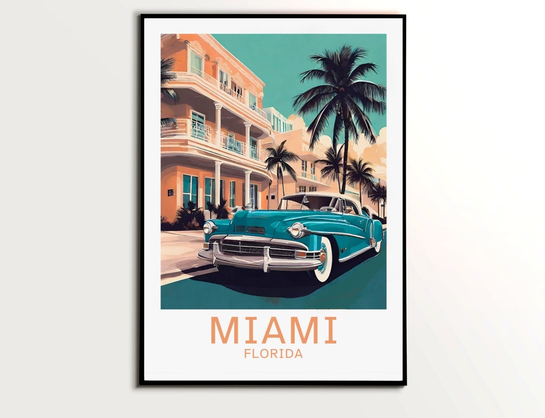 Miami Florida Poster, Cool Florida Wall Art, Trendy Poster, Miami Beach ...