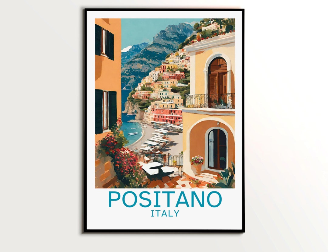 Positano Italy Poster, Positano Poster Art, Italy Wall Art, Amalfi ...