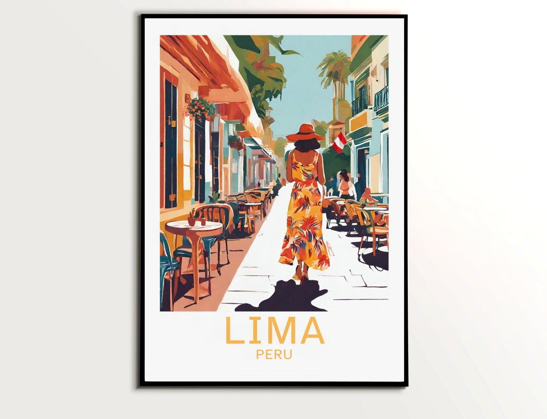Lima Peru Poster, Peru Poster Art, Elegant Wall Art, Peru Travel Poster ...
