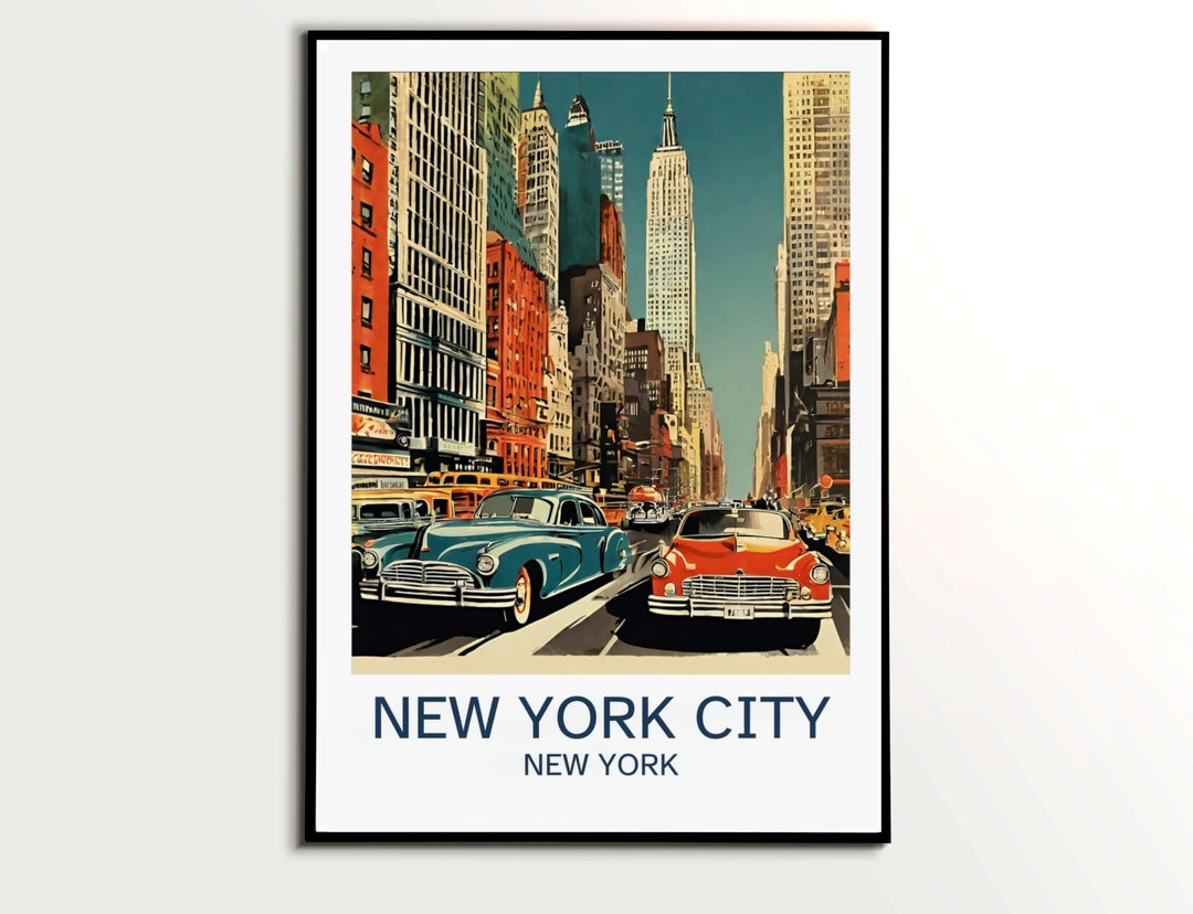 Vintage New York City Poster, NYC Wall Art Print, New York Travel Gift ...