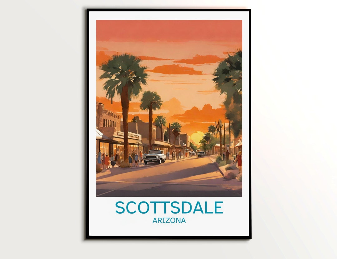 Scottsdale Arizonaposter, Arizona Wall Art Print, Old Town Scottsdale ...