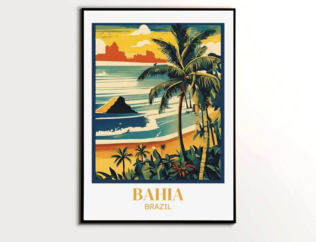 Vintage Bahia Brazil Poster, Brazil Wall Art Print, Brazil Home Decor ...