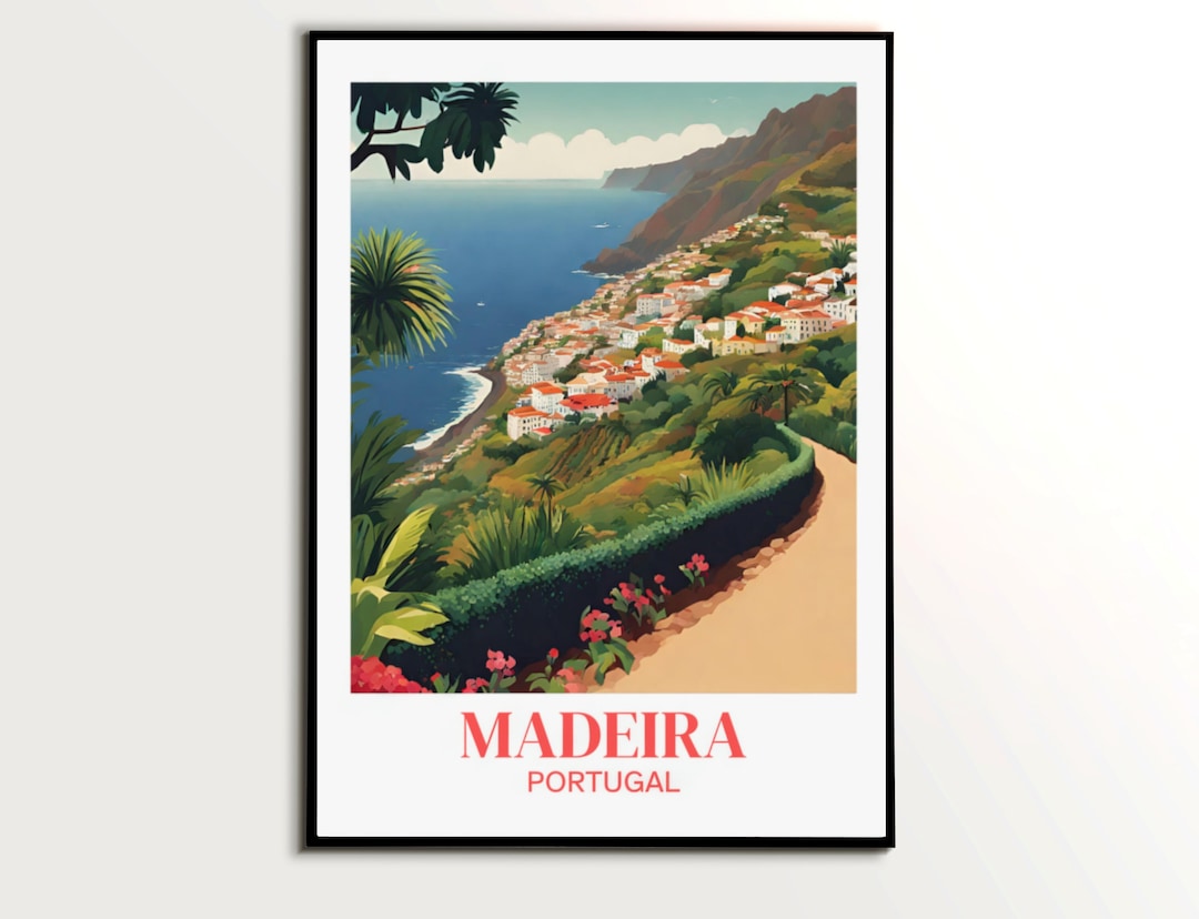 Madeira Portugal Poster, Landscape Wall Art Print, Portugal Travel Gift ...